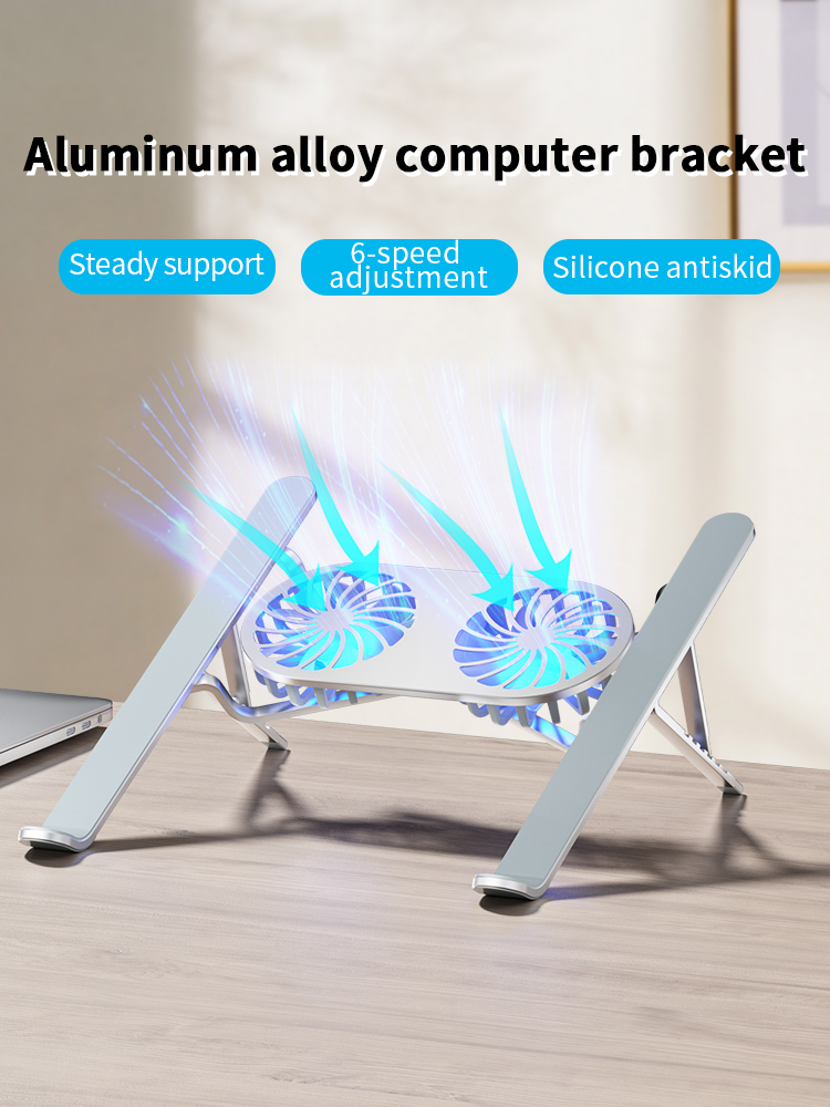 Meewoo Adjustable Laptop Stand with Fan Aluminum Alloy Laptop Cooling ...