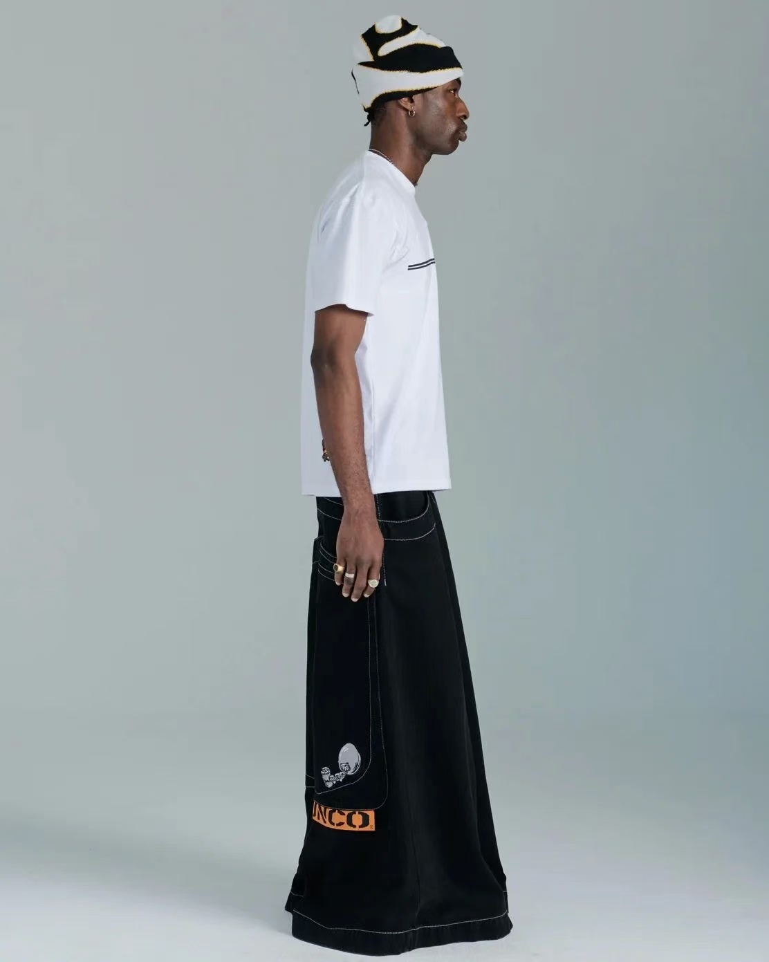 YK Jeans Streetwear Big Pocket Oversized Pants Hip Hop Letter Graphic ...