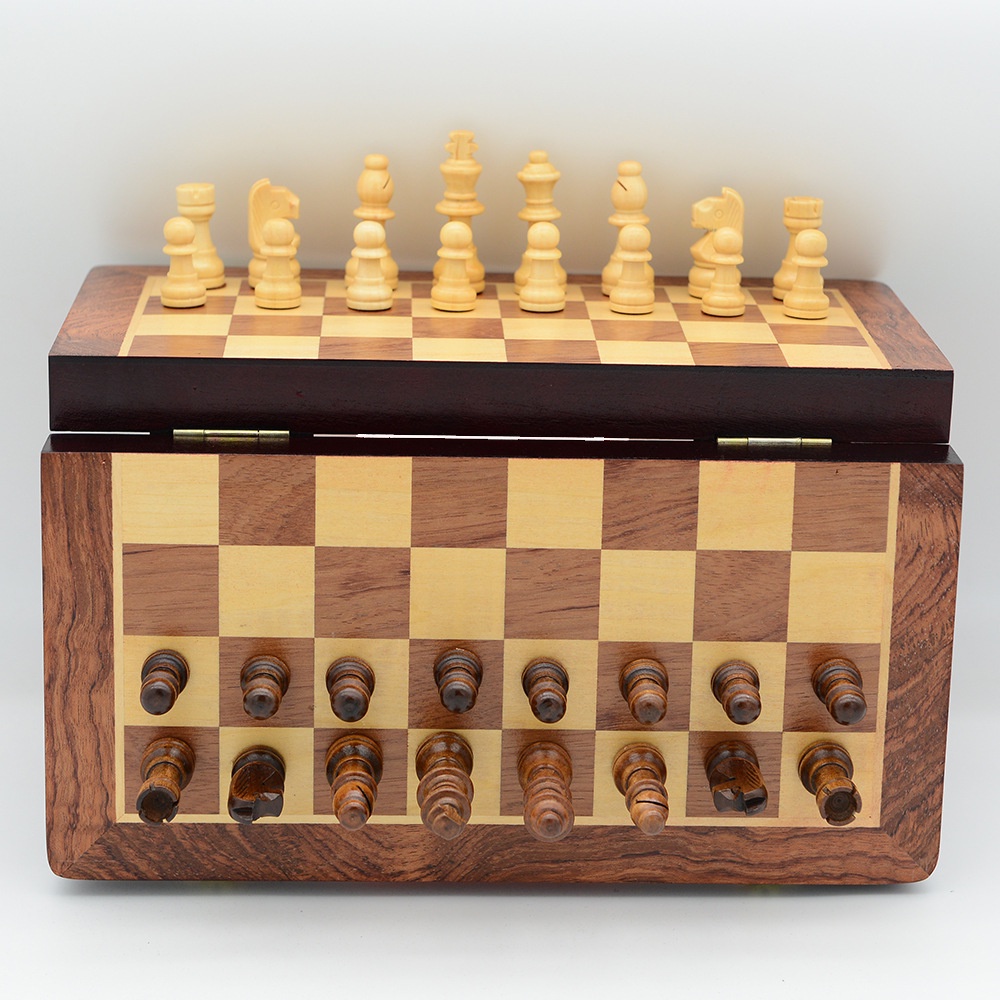 Luxury Magnetic Chess Set Traditional Wooden Folding Chess board Game ...
