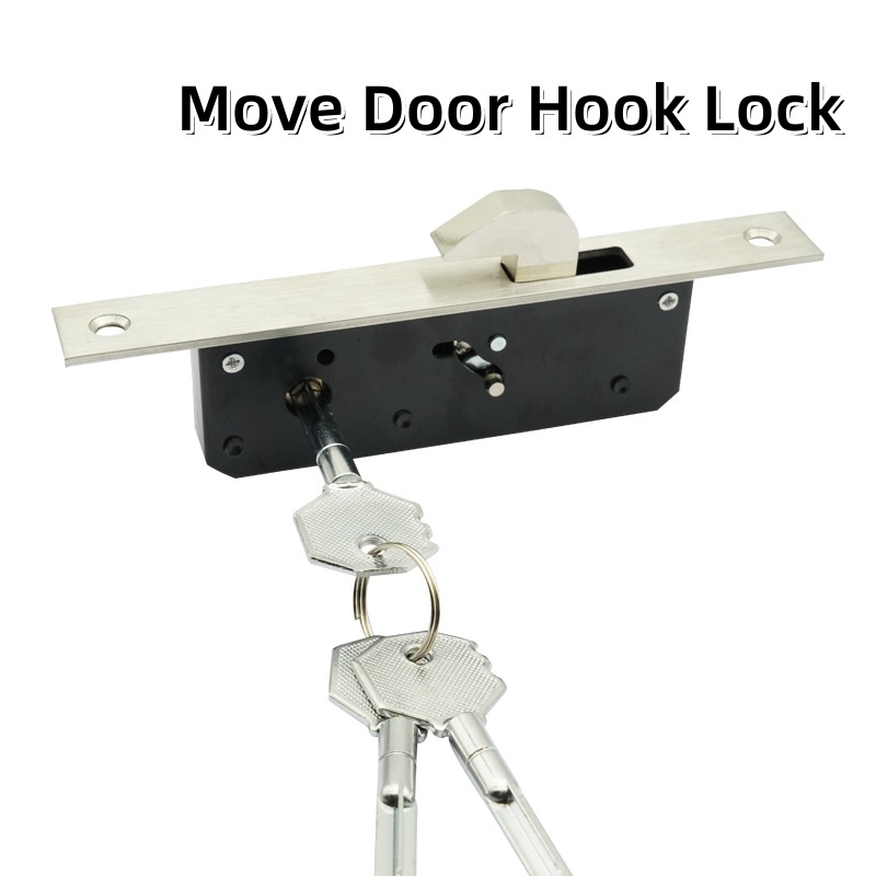 Stainless steel facing Sliding Door Lock With Cross key Push Pull Shift ...