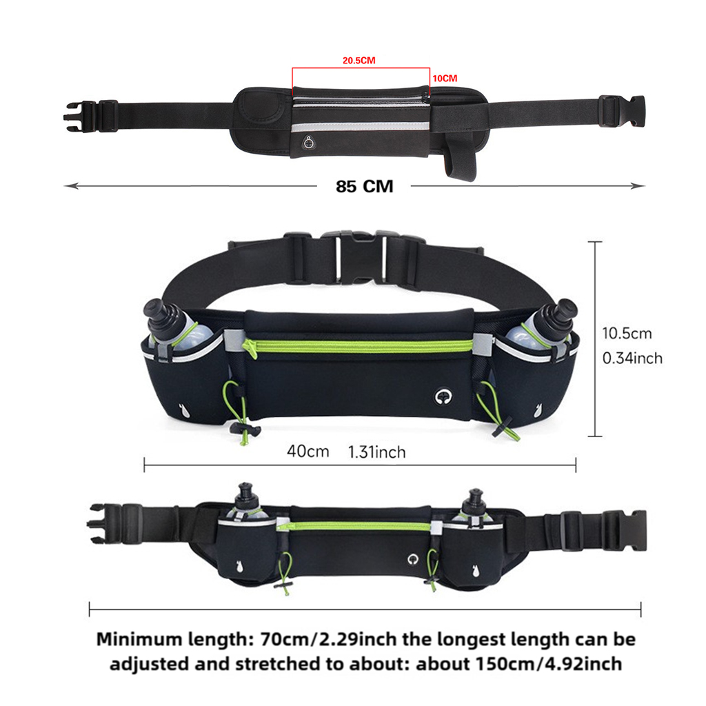 Running Belt Bag With Water Bottle Outdoor Running Waist Bag Multi ...