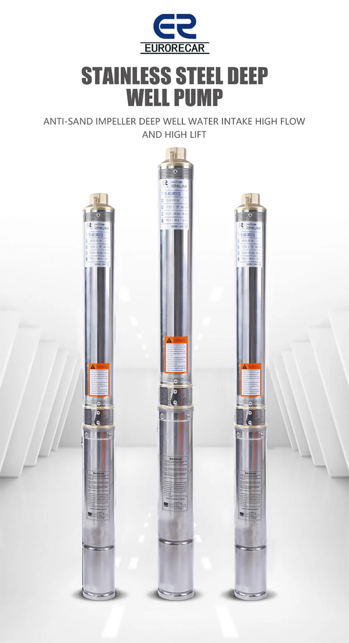 220V 60Hz Submersible Pump Stainless Steel Deep Well Screw Pump High ...