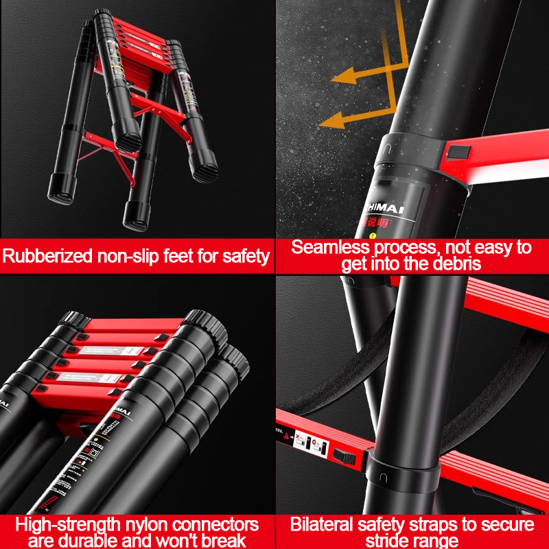 Multi-Purpose Telescopic Ladder,Extendable Folding Ladder, Non-Slip ...