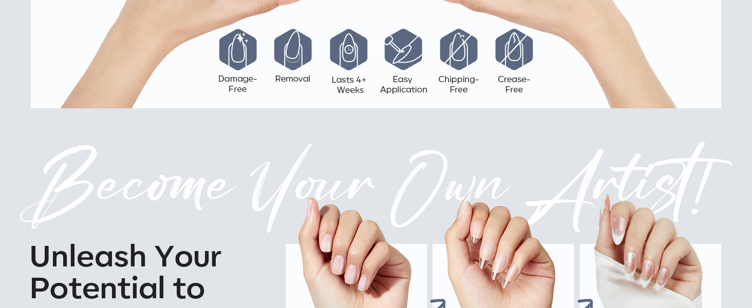 Modelones Semi-Frosted Almond Full Cover Nail Tips Nail Extension Tips ...