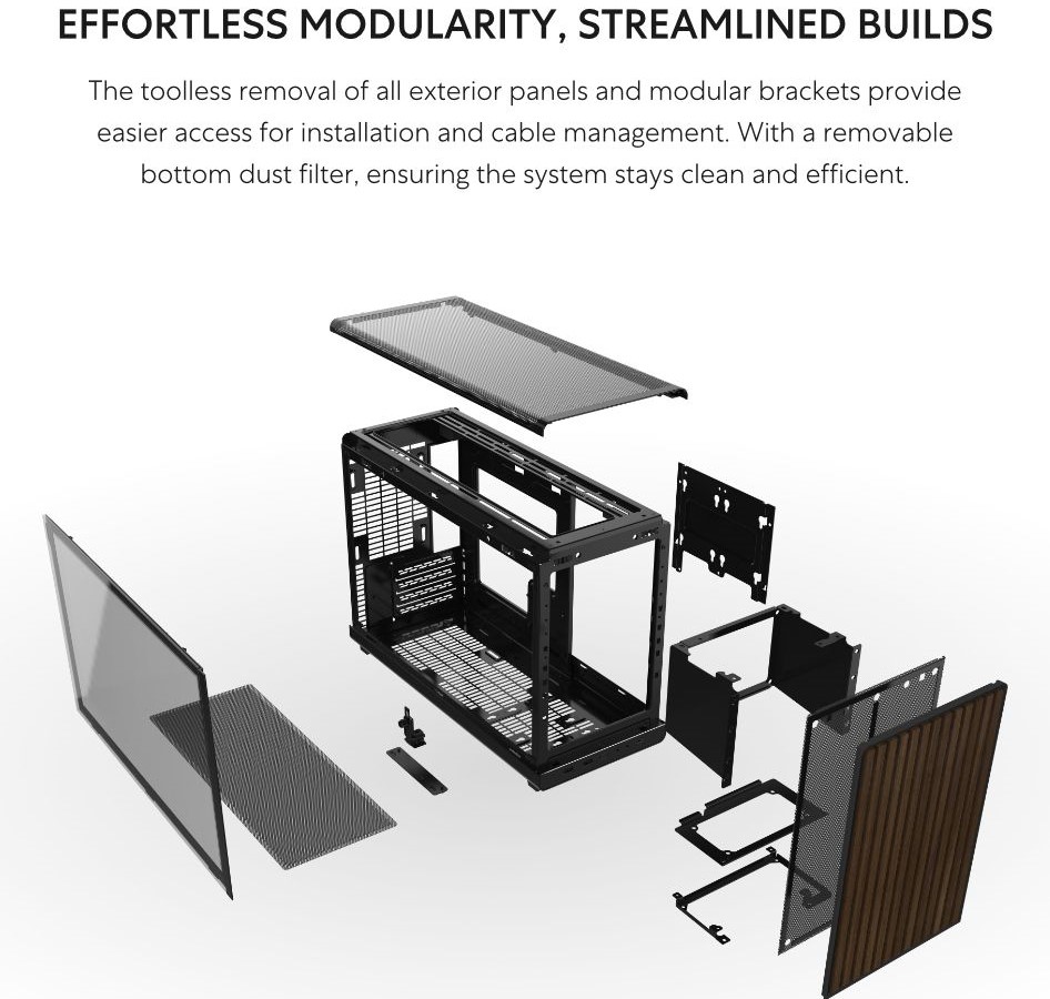 Lian Li Computer PC Case A3-mATX Wooden Front Panel Glass Side Panel ...