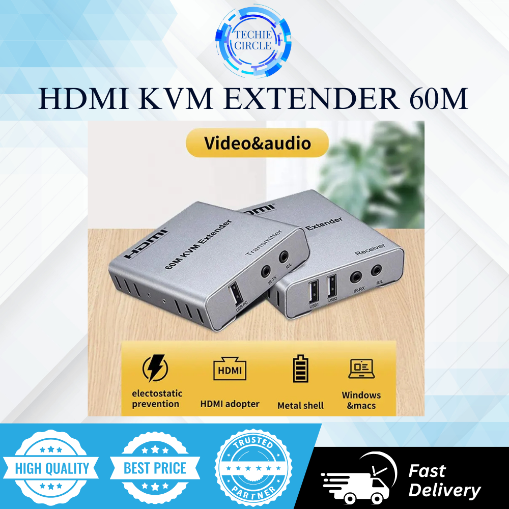 Techie Circle KVM HDMI Extender 60M 1080P | Shopee Philippines