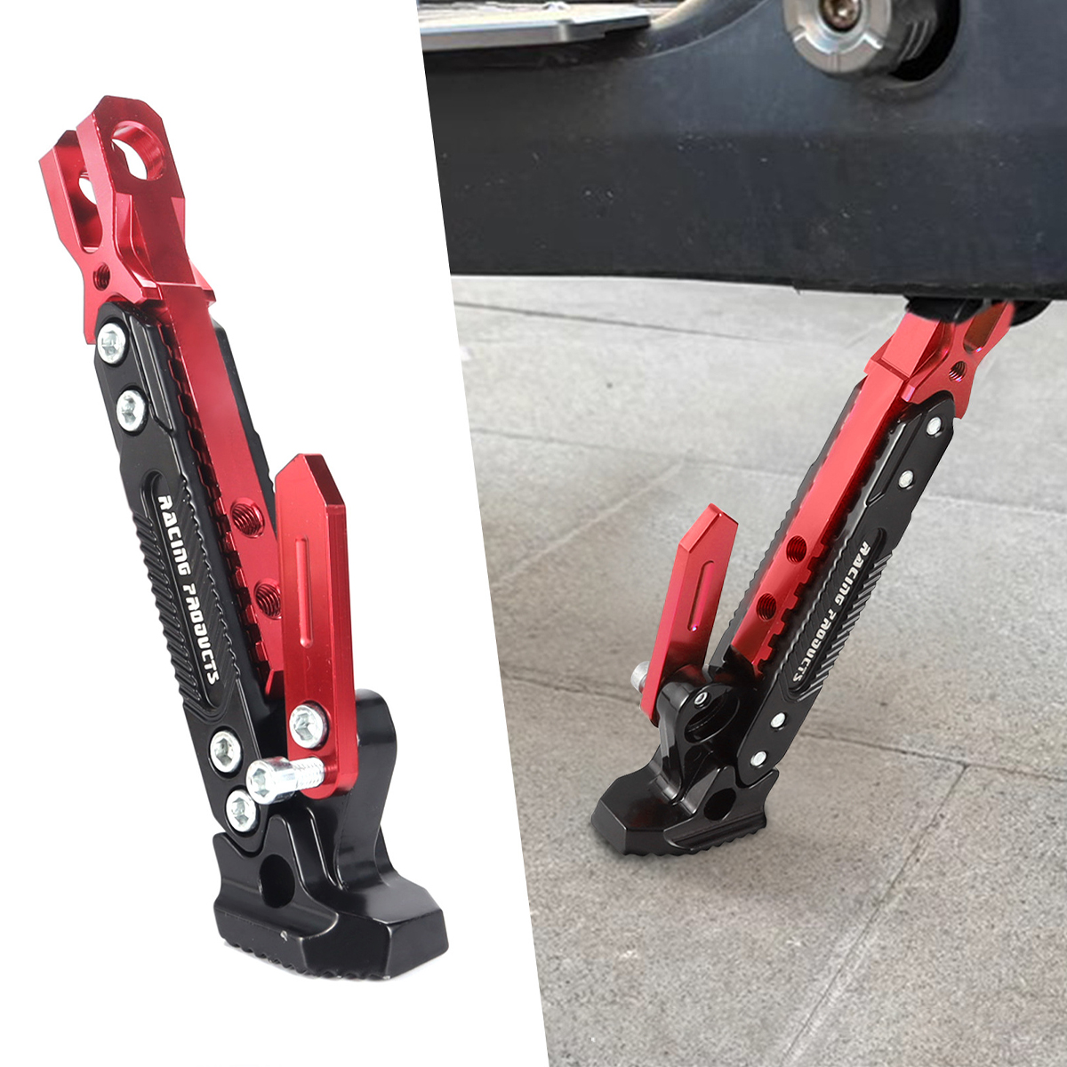 【COD】Motorcycle Side Stand Universal Adjustable Foot Side Support Stand ...