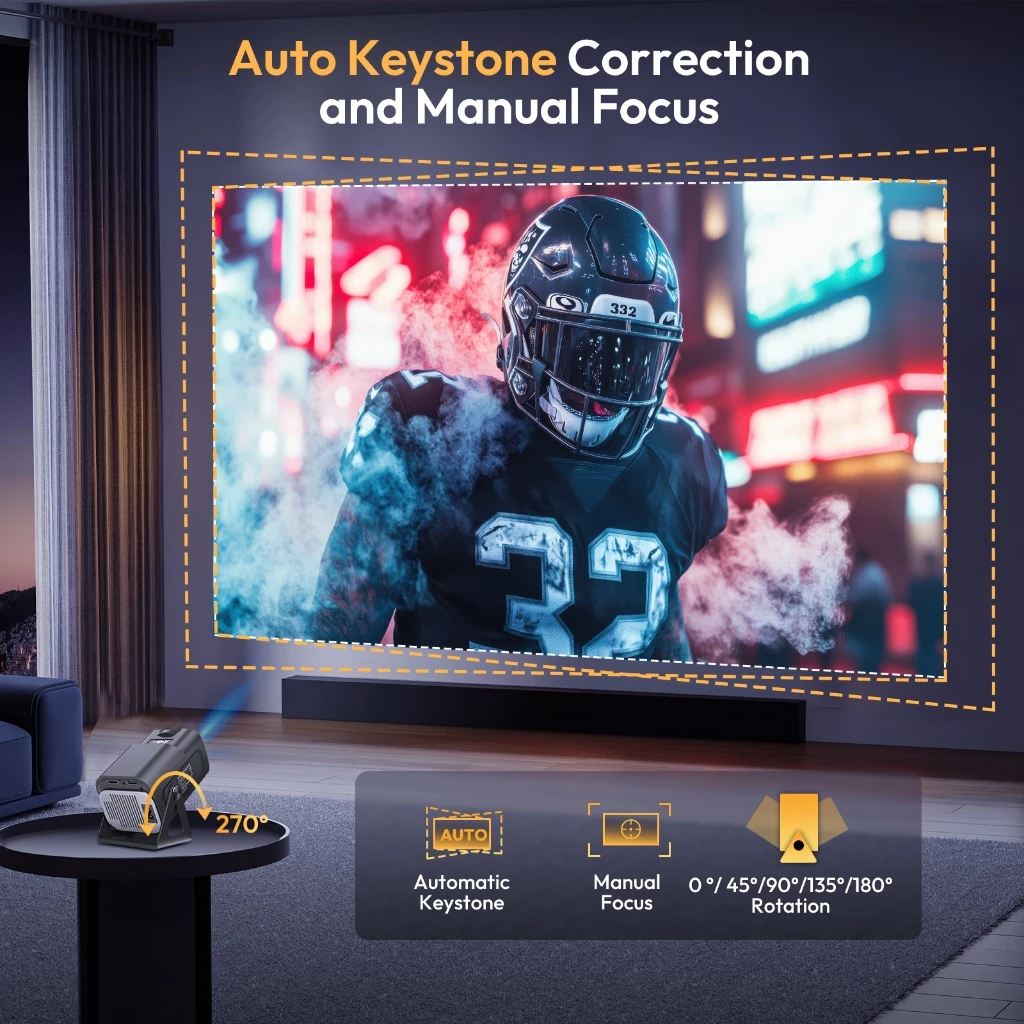 HY320 Smart Projector 4K Mini Projector HD 1080P Portable Projector for ...
