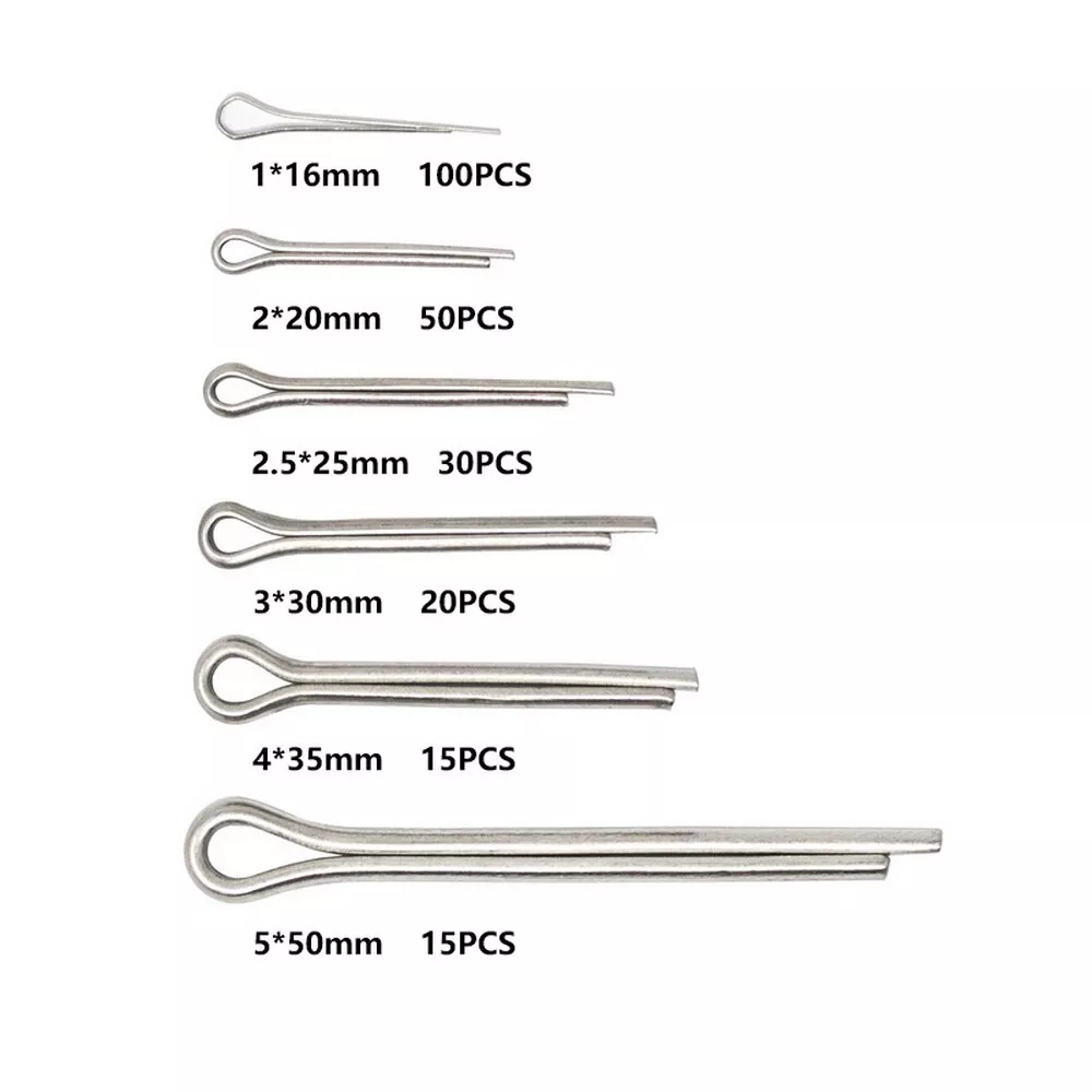 230 Pcs Stainless Steel Cotter Pin Assortment Kit Hairpin Spring Cotter ...