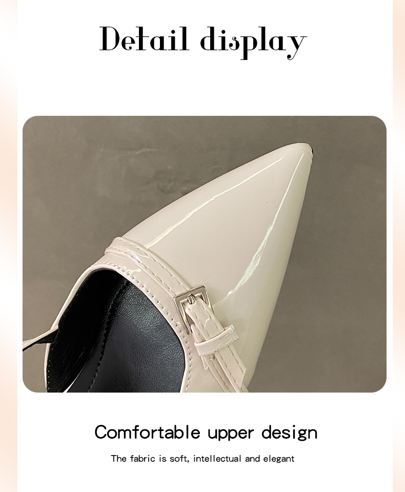 Venalisa Fashion Heels For Women Leather Korea Retro Pointed Low Heel 2 ...