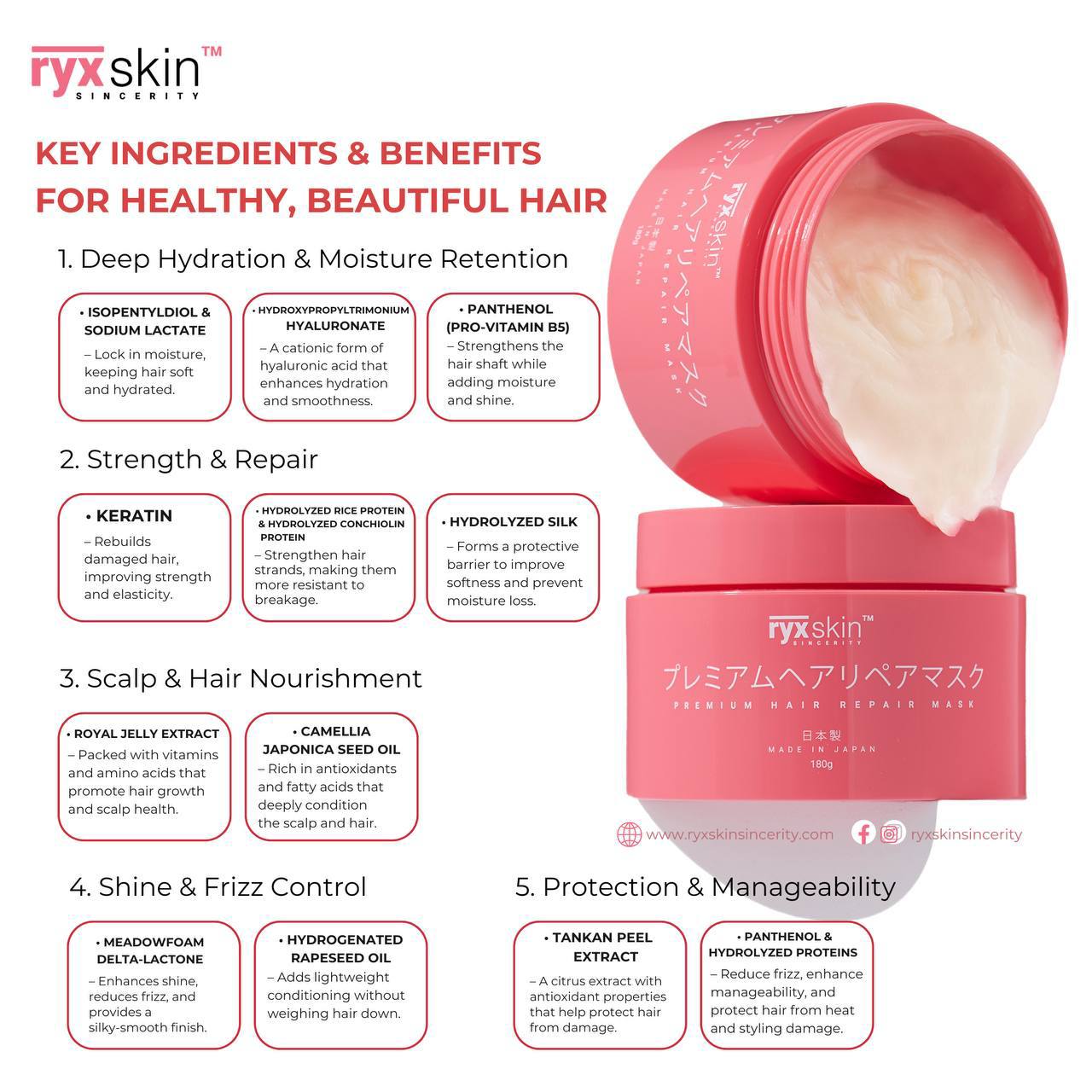 Ryx Premium Hair Repair Mask MADE IN JAPAN HAIRMASK HAIR MASK BY RYXS ...