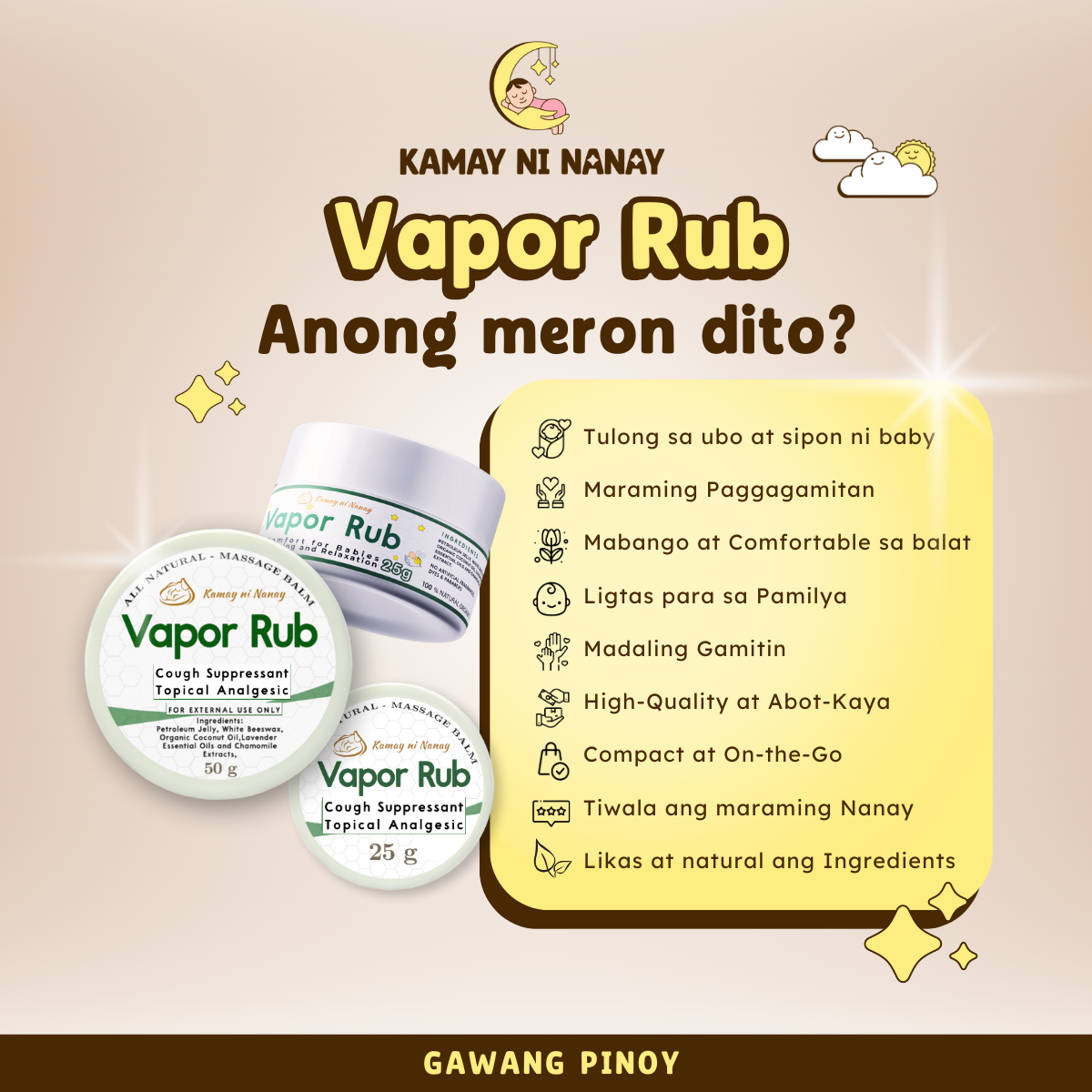 Kamay ni Nanay Baby Balm Rub – Best Vapor Rub for Babies with Cough ...