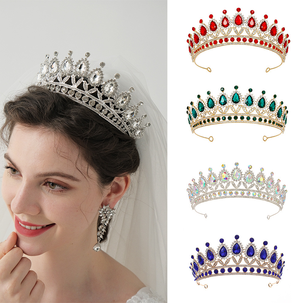 Luxurious Queen Crown Headband Kids Sparkling Rhinestone Bridal Tiara ...