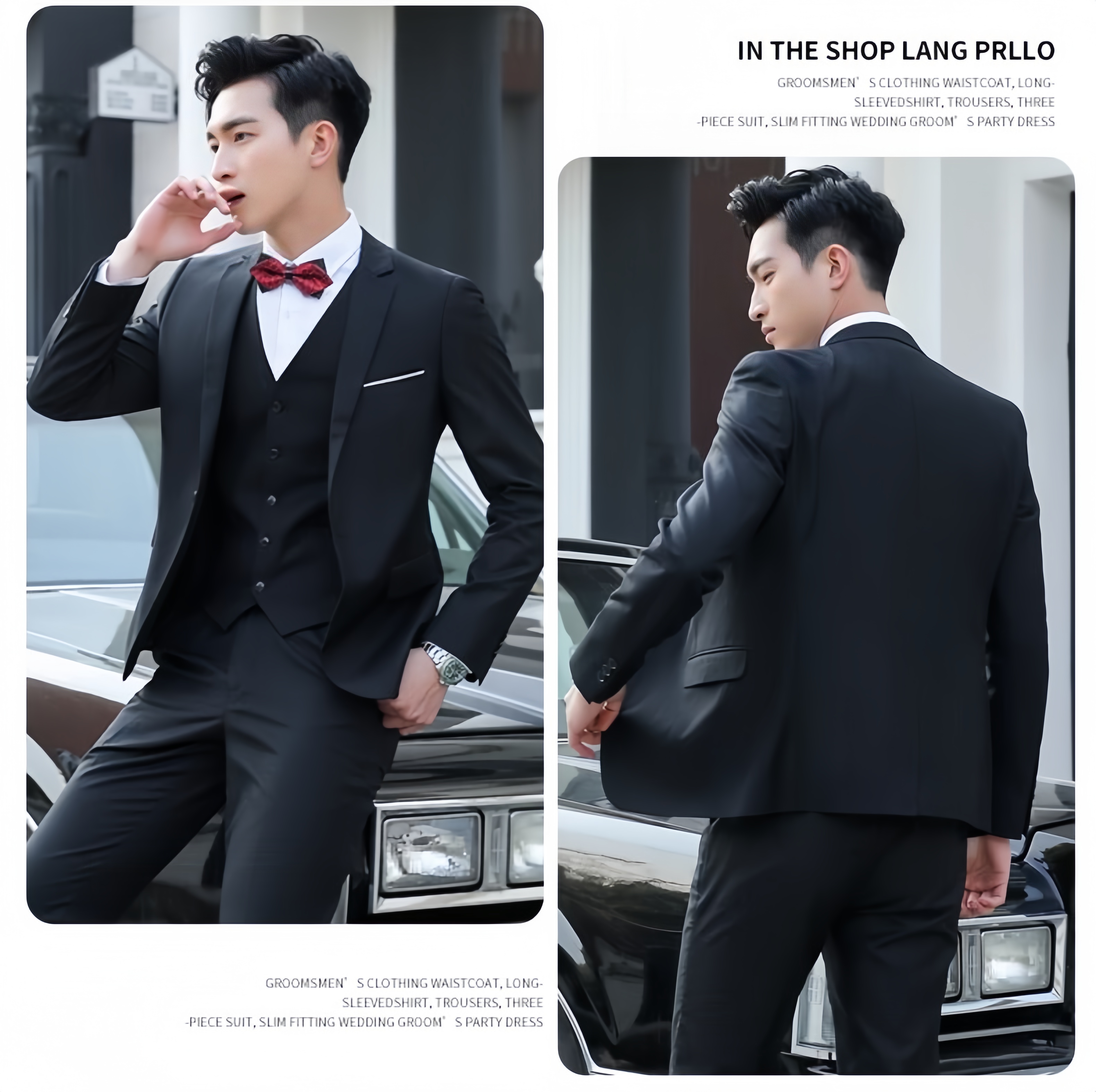 Americana suit for Men Professional 2-Piece Business Suit Formal ...