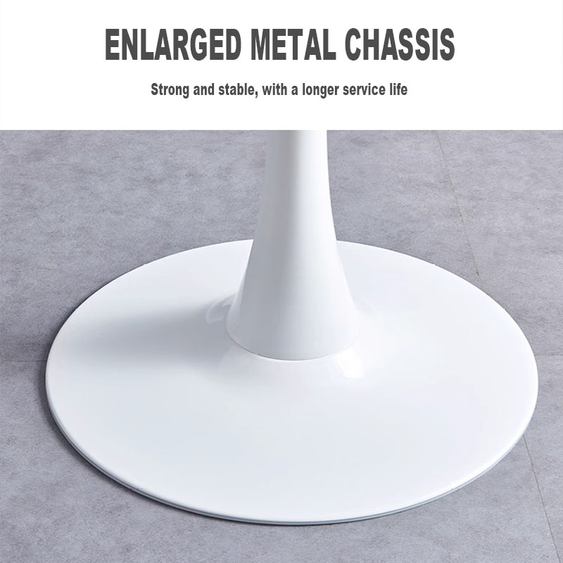 Pure white table Simple casual table Dining table Round table Chairs ...