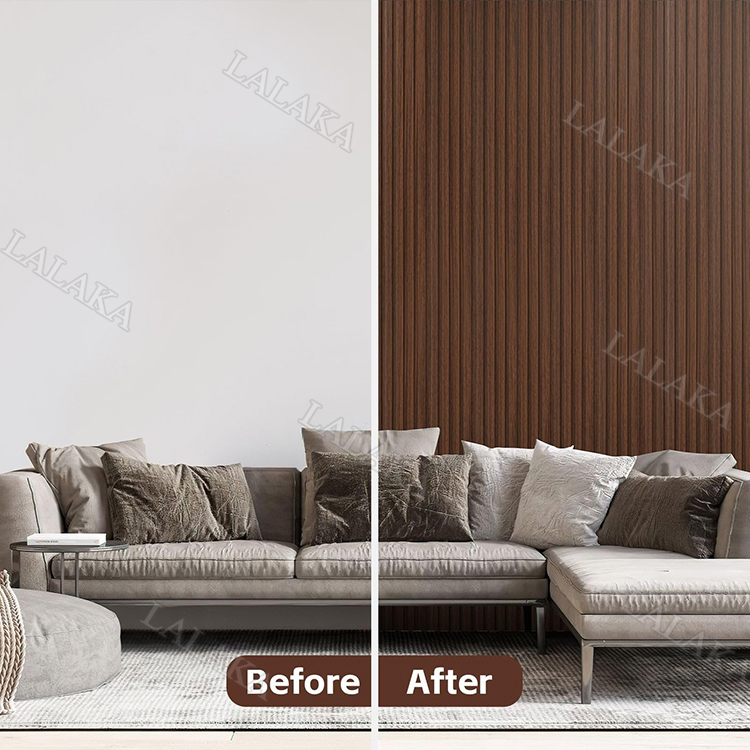 WPC Fluted Wall Panel Sticker Waterproof Grille Design Ecological Board ...