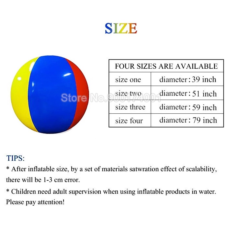 100cm/130cm/150cm/200cm Giant Inflatable Beach Ball Large Three-color ...