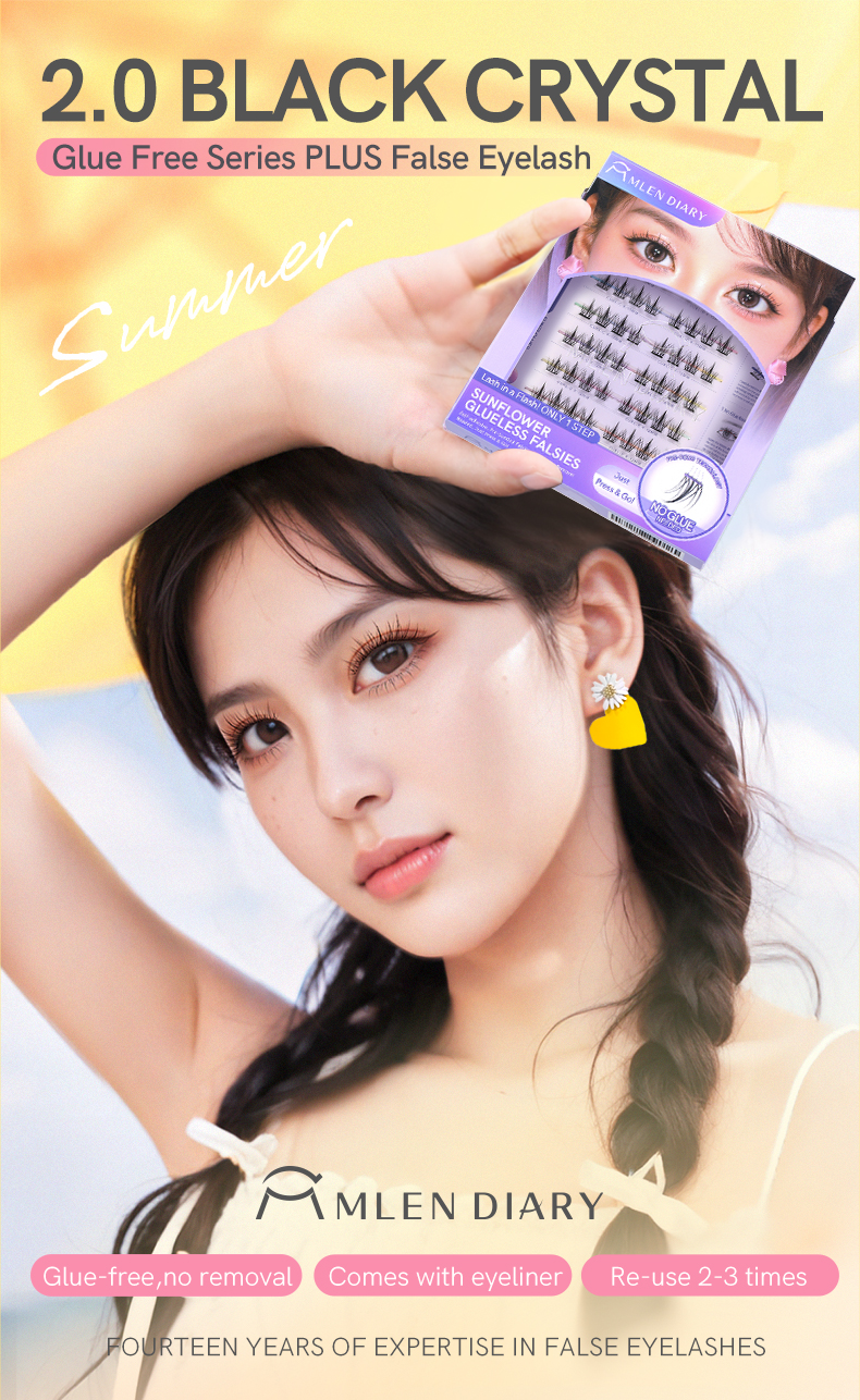 MLEN DIARY Self Adhesive Eyelashes For Beginners No Need Use Glue ...
