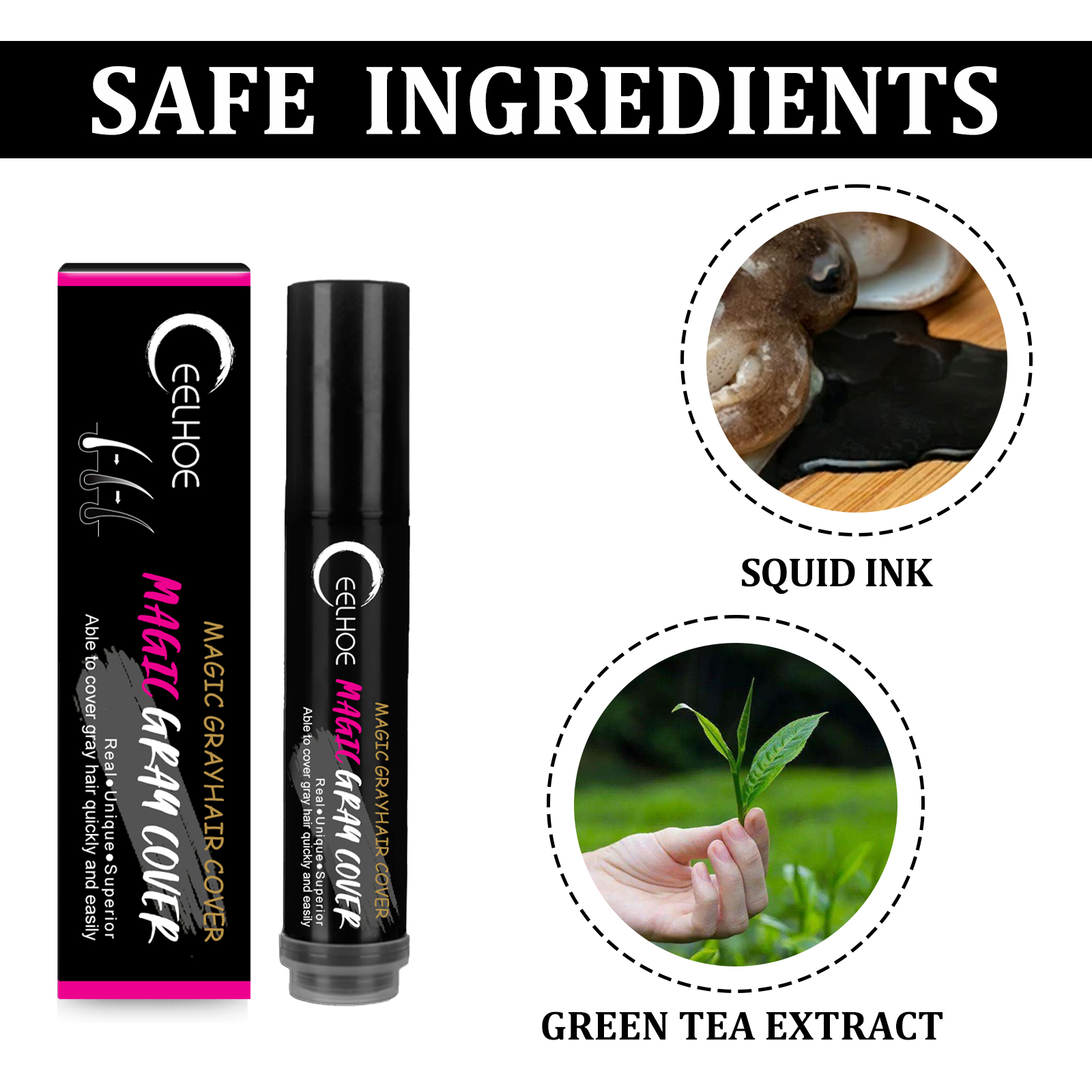 EELHOE Disposable Plant-Based Hair Dye Stick for Quick and Easy ...