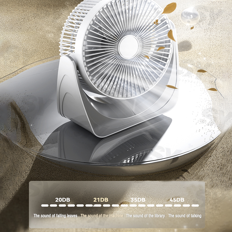 Q30 Desk Fan 5 Speeds, Strong Airflow 5.5 Inch Quiet Small Portable Desk Fan 360° Desk Lamp ...