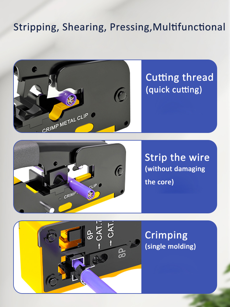 CAT6 CAT5 CAT5E CAT7 8P8C RJ45 Ethernet Multifunctional Crimp Tool ...