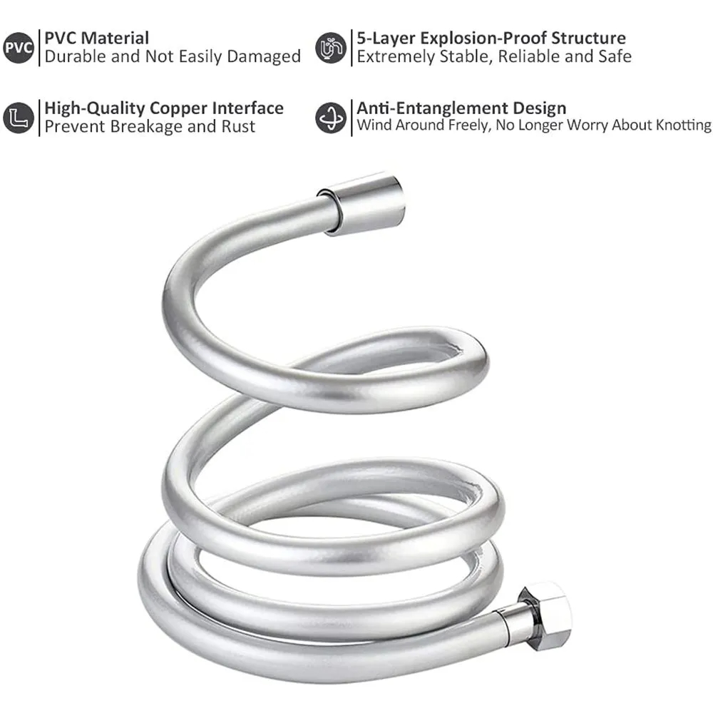 Shower Tube Shower Hose High Pressure Flexible Shower Water Head Tube ...