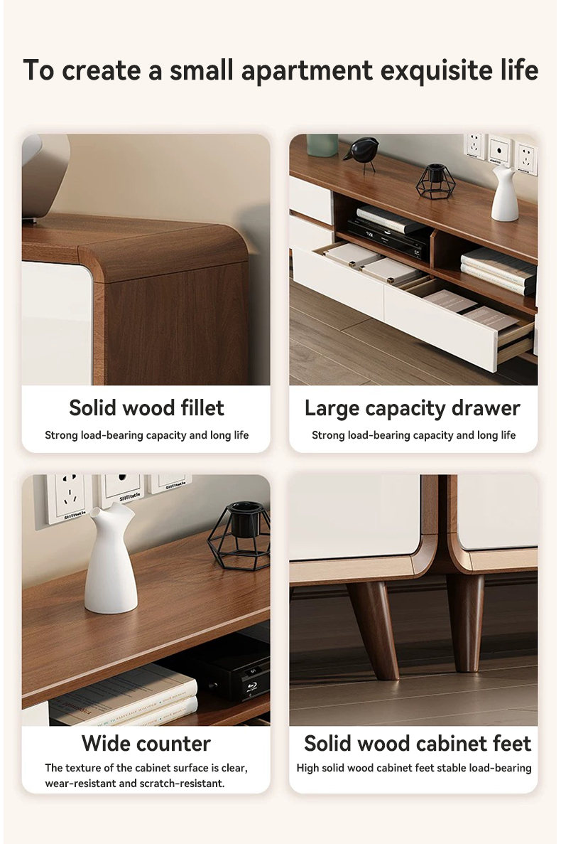 【On Hand】Nordic Simple Wooden TV Cabinet Tea table Modern Simple TV ...