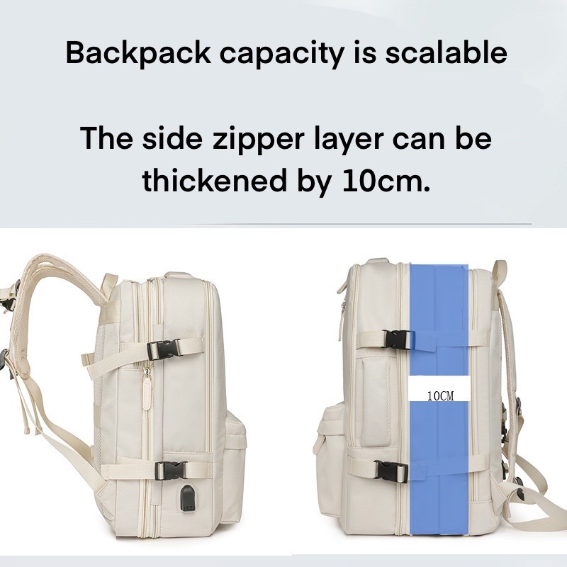High quality women's travel backpack Multi-pocket extendable large ...