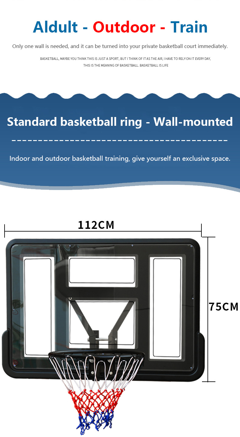 Basketball Hoop Wall-mounted Outdoor indoor Adult Teenager standard ...