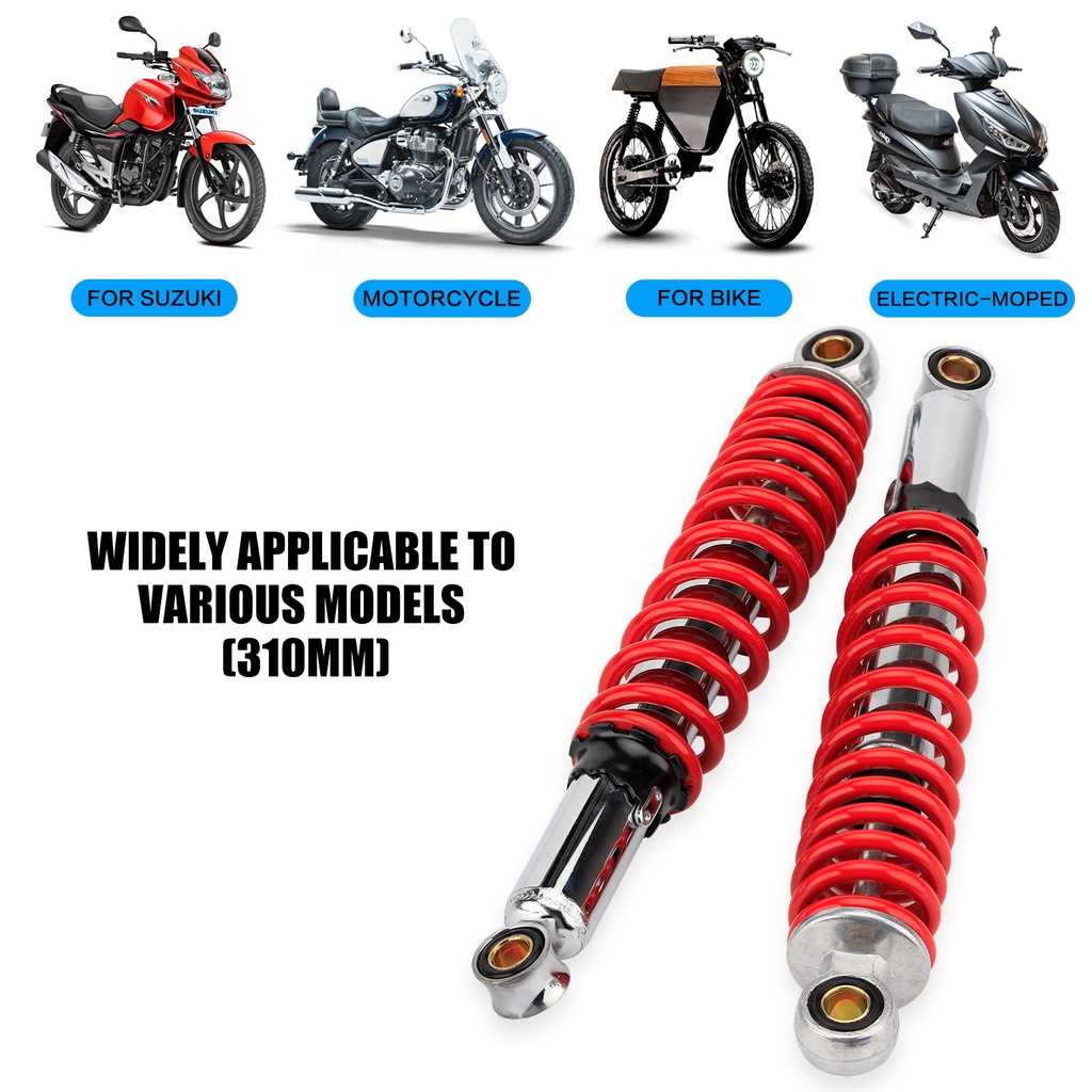 2PCS Motorcycle Rear Shock 310mm Wave 100/110i/125 Xrm 110/125 Tmx 125 ...