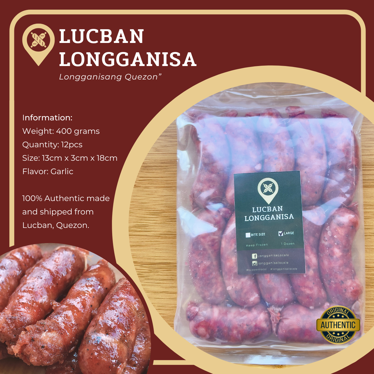 Lucban Longganisa "Longganisang Quezon" 1 dozen | Shopee Philippines