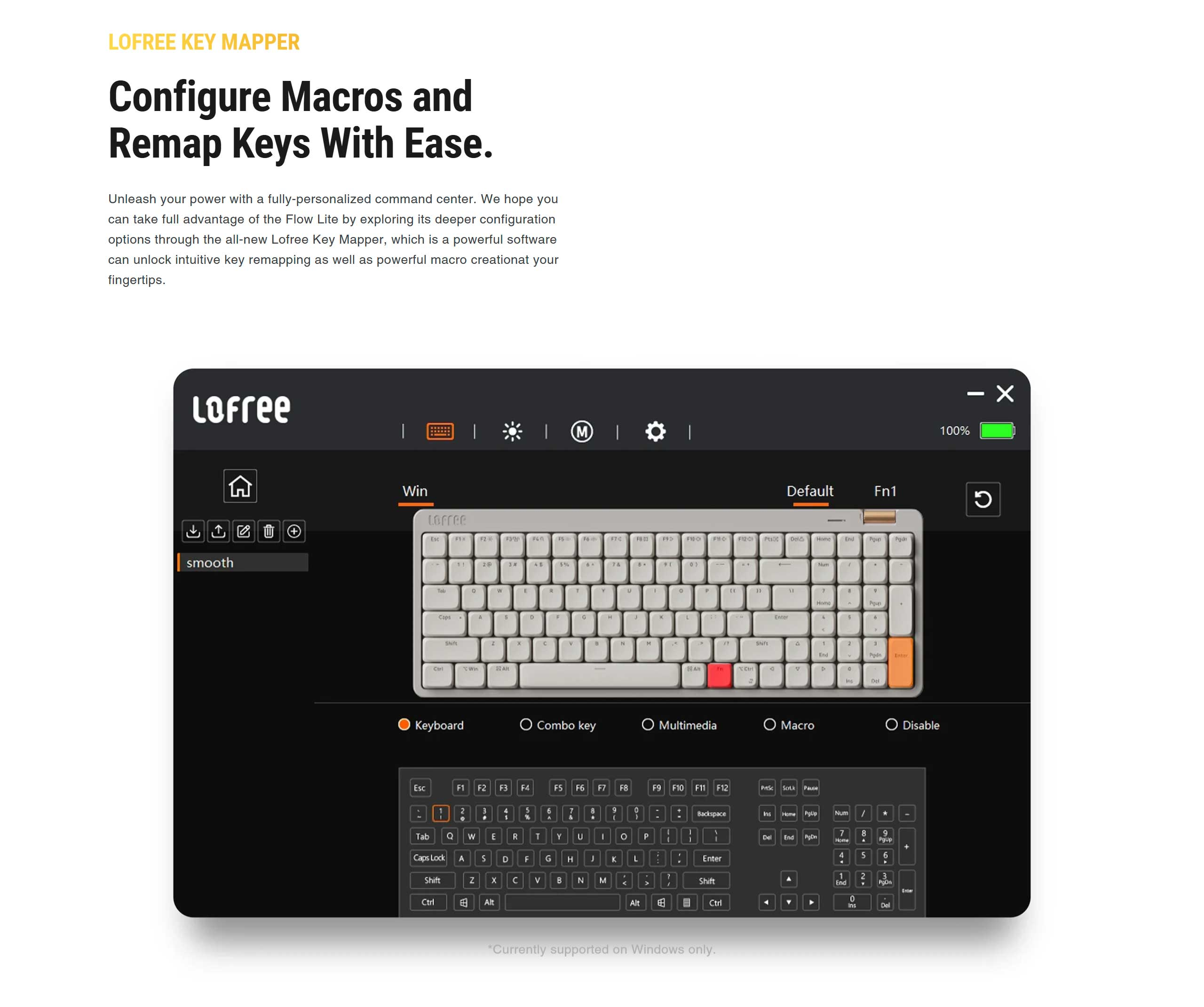 Lofree Flow Lite 84 Keys Triple Mode Low Profile Mechanical Keyboard ...