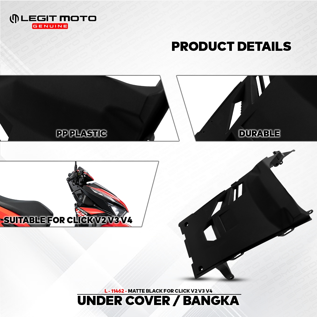 LEGITMOTO HONDA CLICK V2 / V3 /V4 UNDER COVER BANGKA MATTE BLACK ABS ...