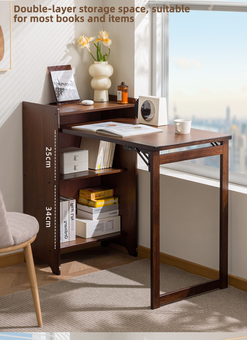 [Foldable] Bamboo Computer Table Study Desk Home Office Desktop Working ...