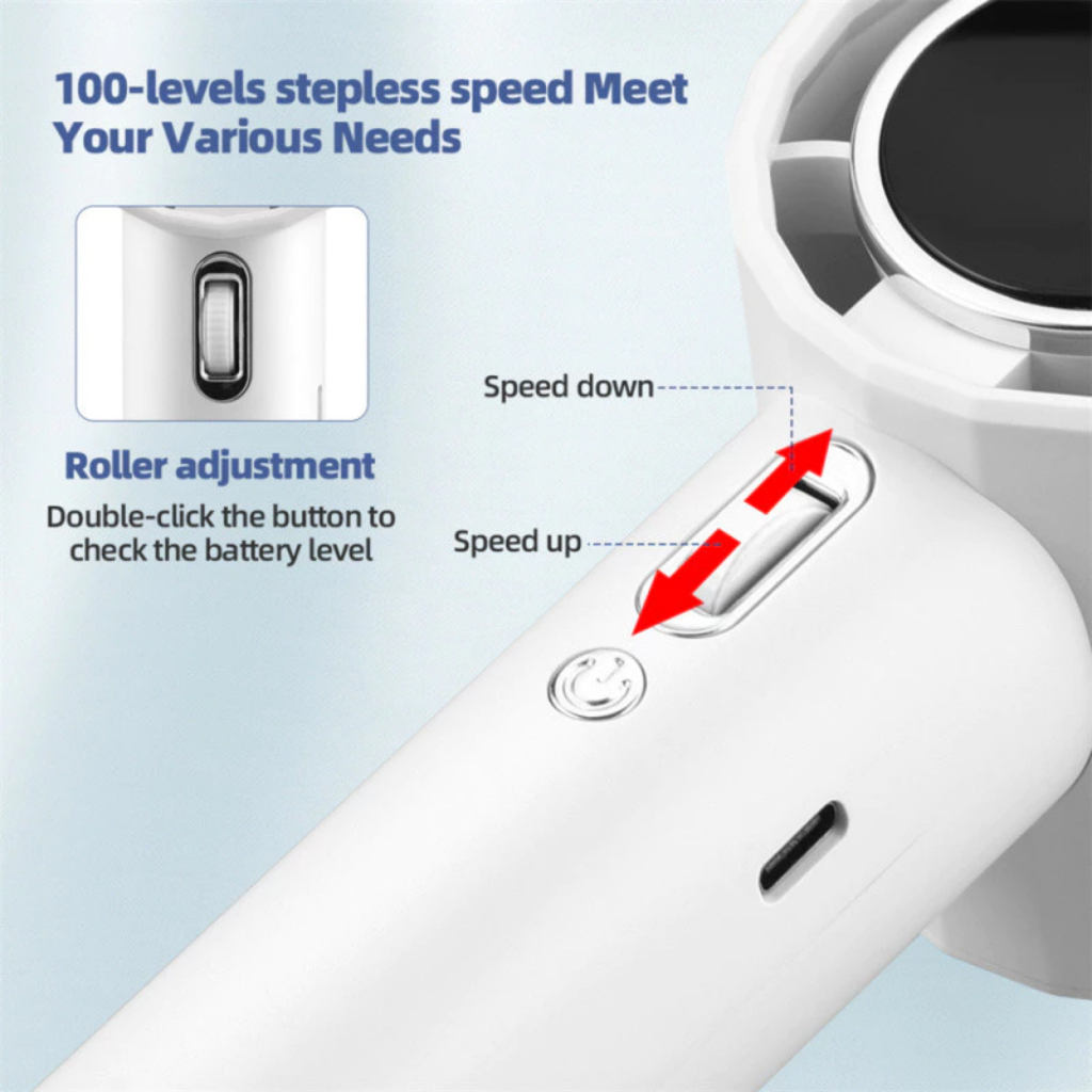 GS5 100 level high-speed handheld fan TYPE C charging digital display ...