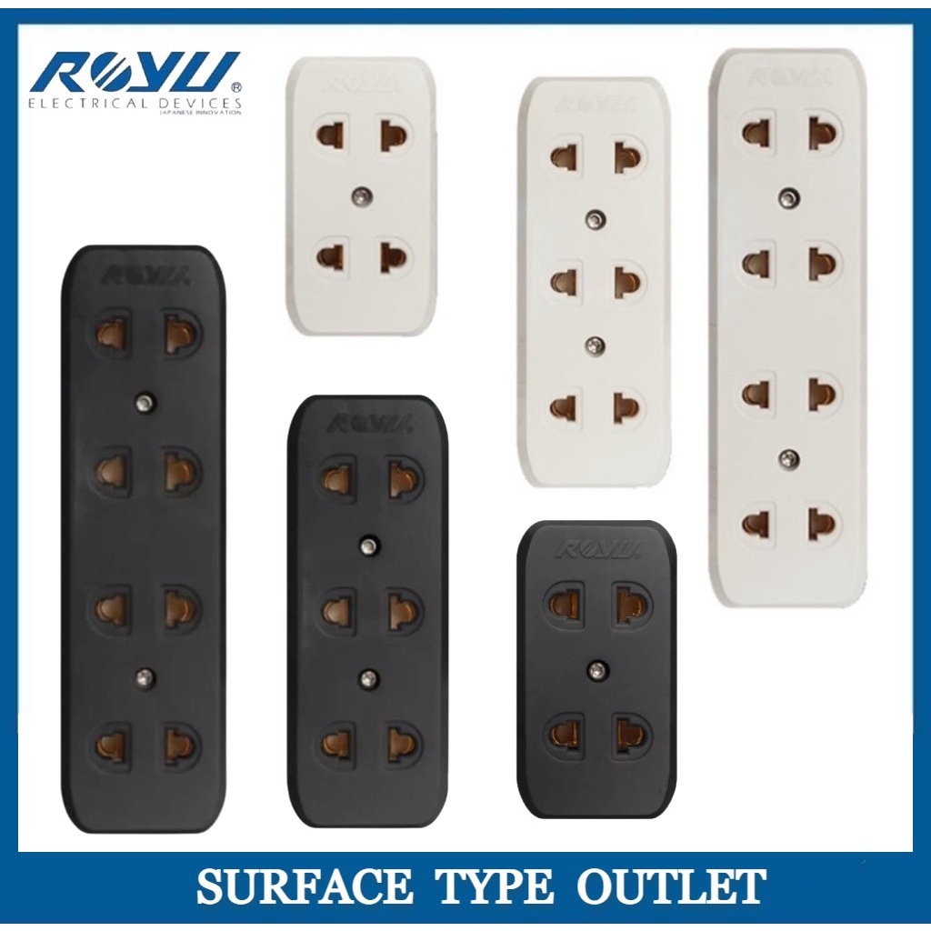 ROYU Surface Type Outlet 2 , 3 , 4 Gang Universal Outlet for extension ...