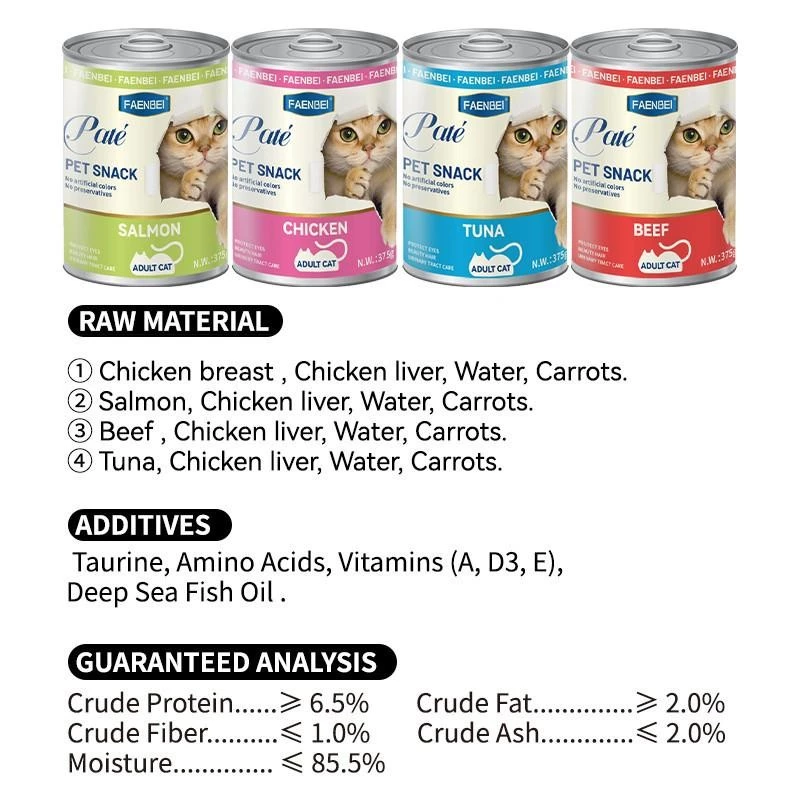 6Pcs Canned Cat Wet Food 430g Cat Mousse Canned Cat Snack Nutritious ...