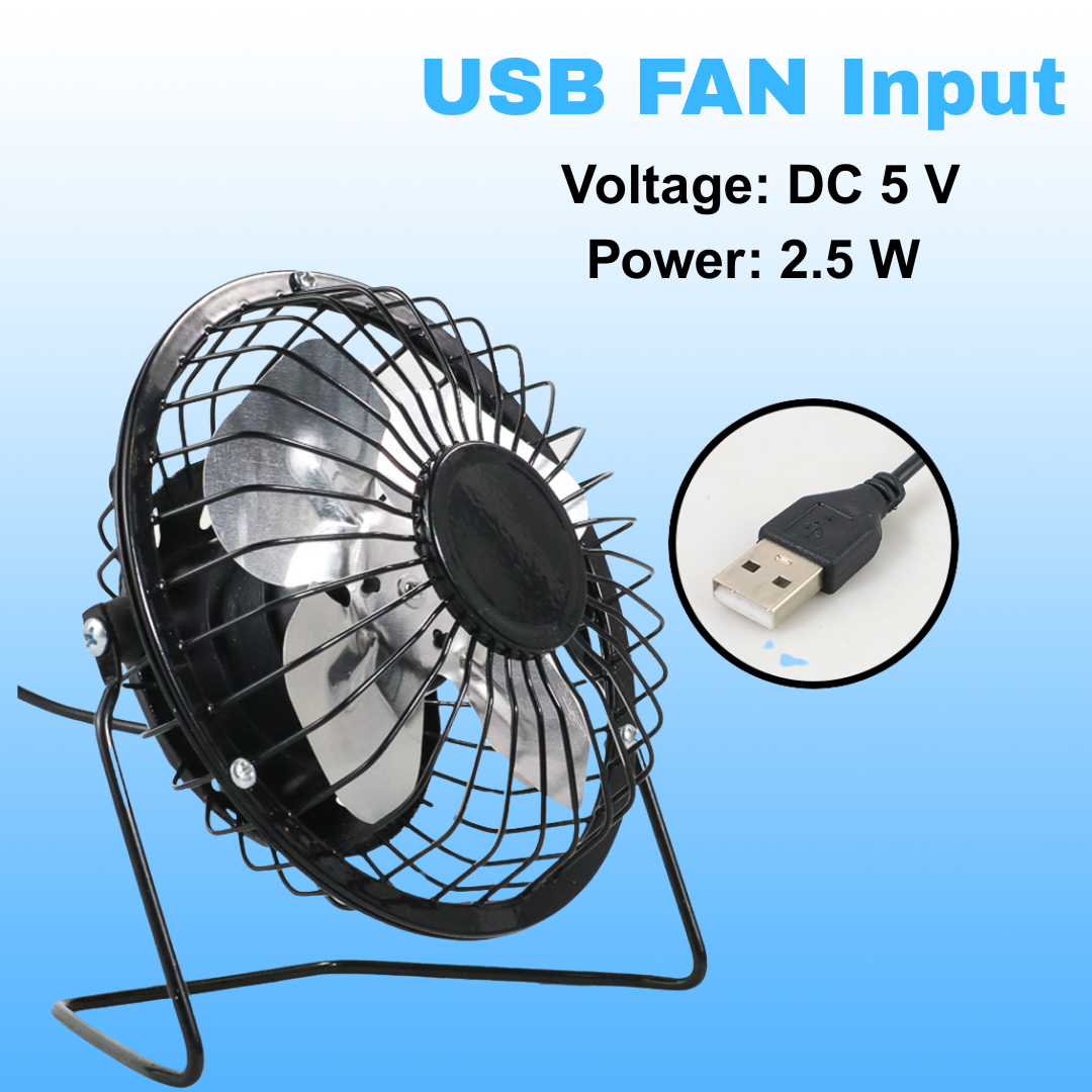 USB Mini Fan Portable Metal Design | Rechargeable Desk Table Fan ...