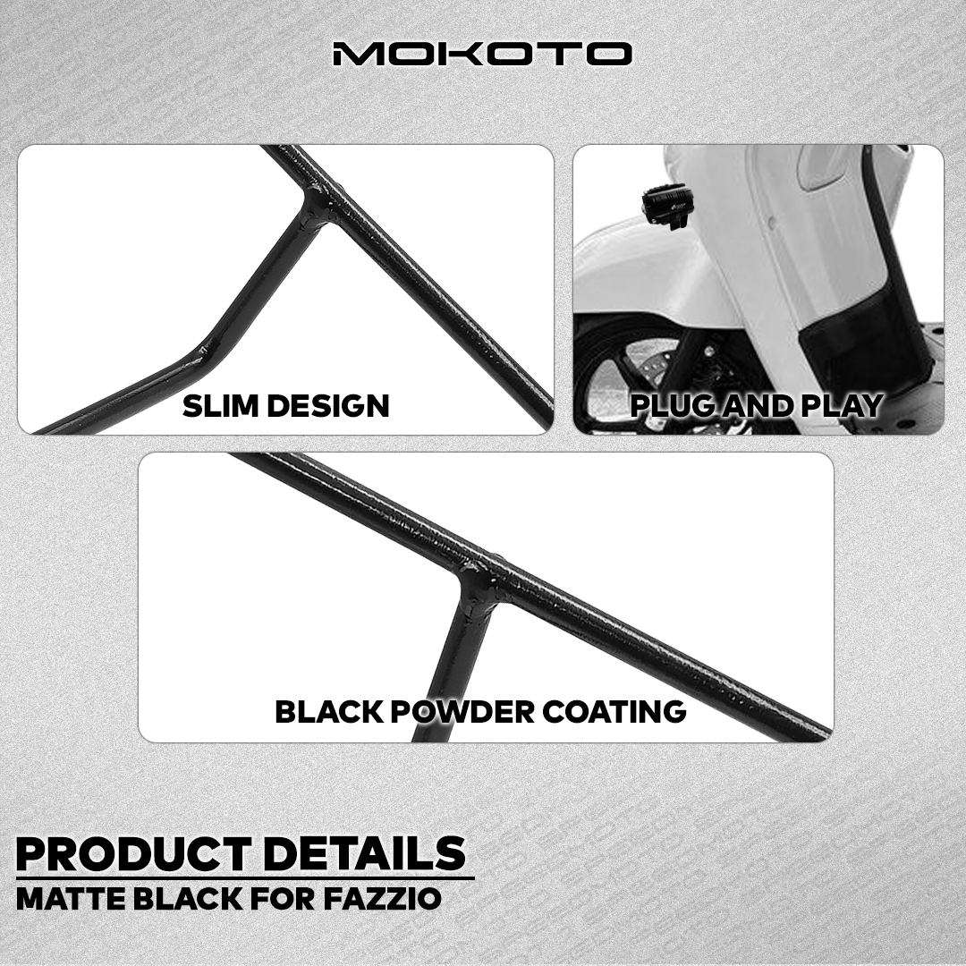 MOKOTO YAMAHA FAZZIO MINI DRIVING LIGHT LED BRACKET MATTE BLACK FINISH ...