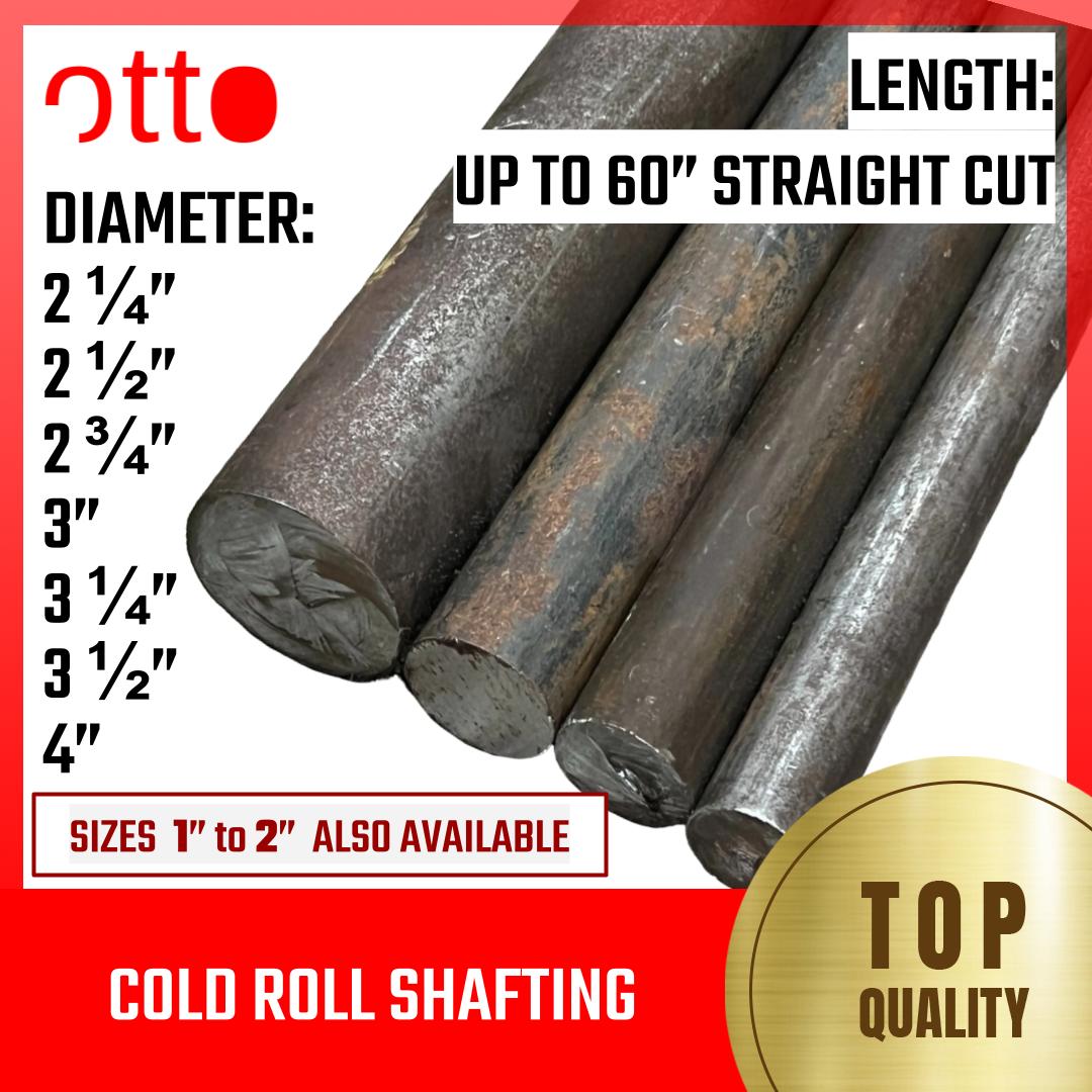Cold Roll Shafting CRS Round Bar 2 1/4" to 4" diameter (upto 60 inches ...