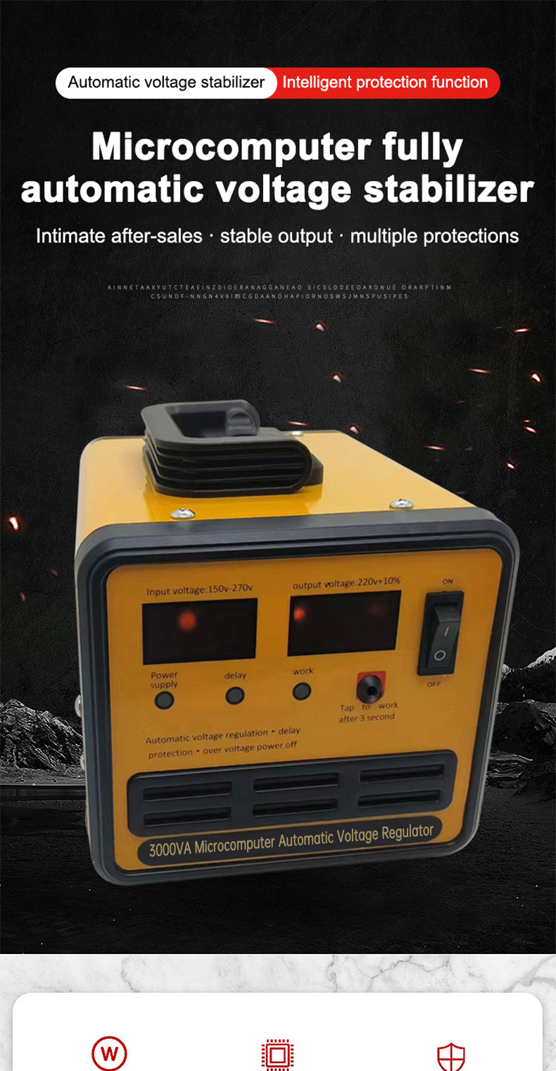 SVR-3000VA/2500VA Automatic Voltage Regulator Servo Type 500VA AVR Time ...