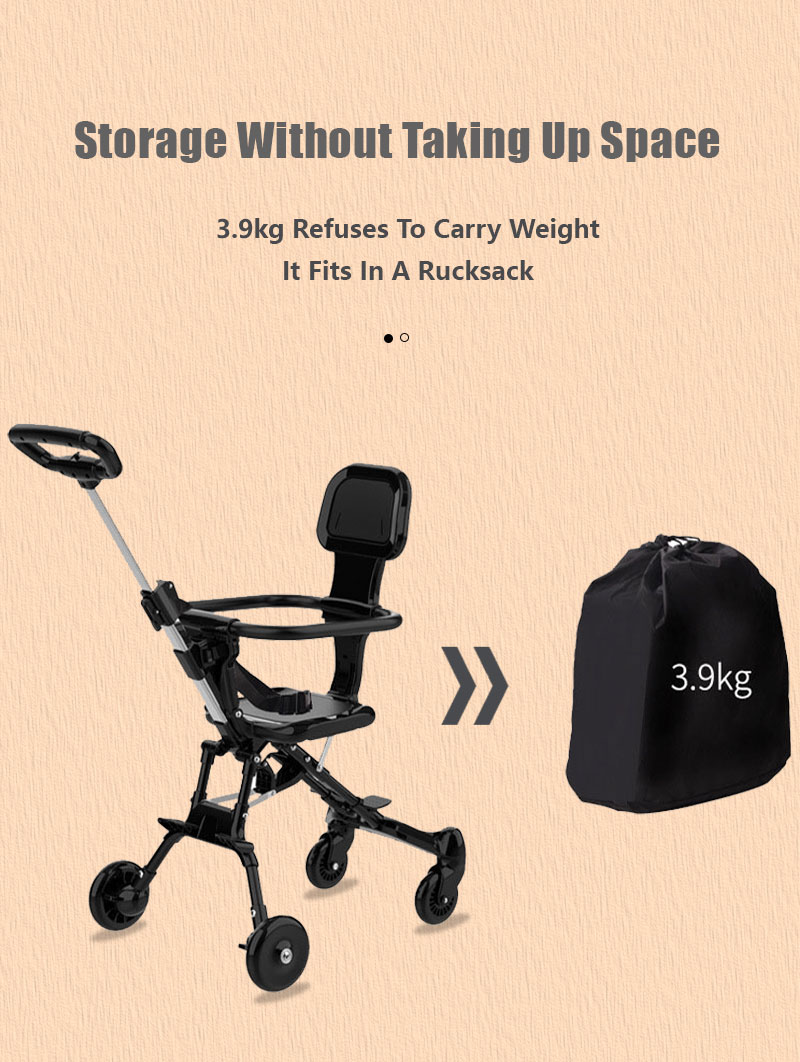 Folding baby stroller 0-36months-4wheels lightweight two-way stable soft seat stroller with ...