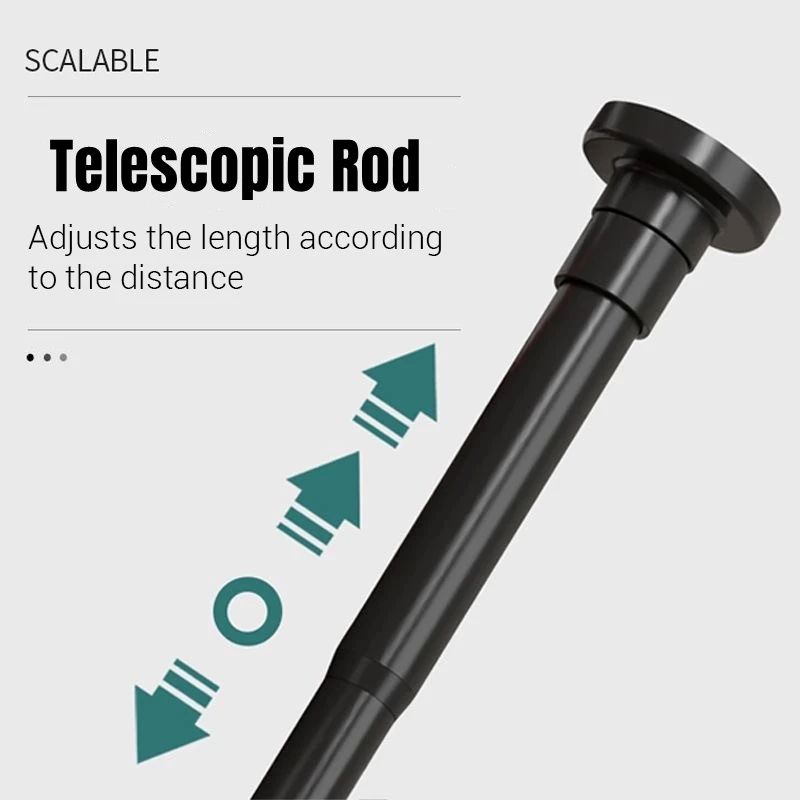 Stainless Steel Extendable Adjustable Telescopic Curtain Rod Non-Slip ...