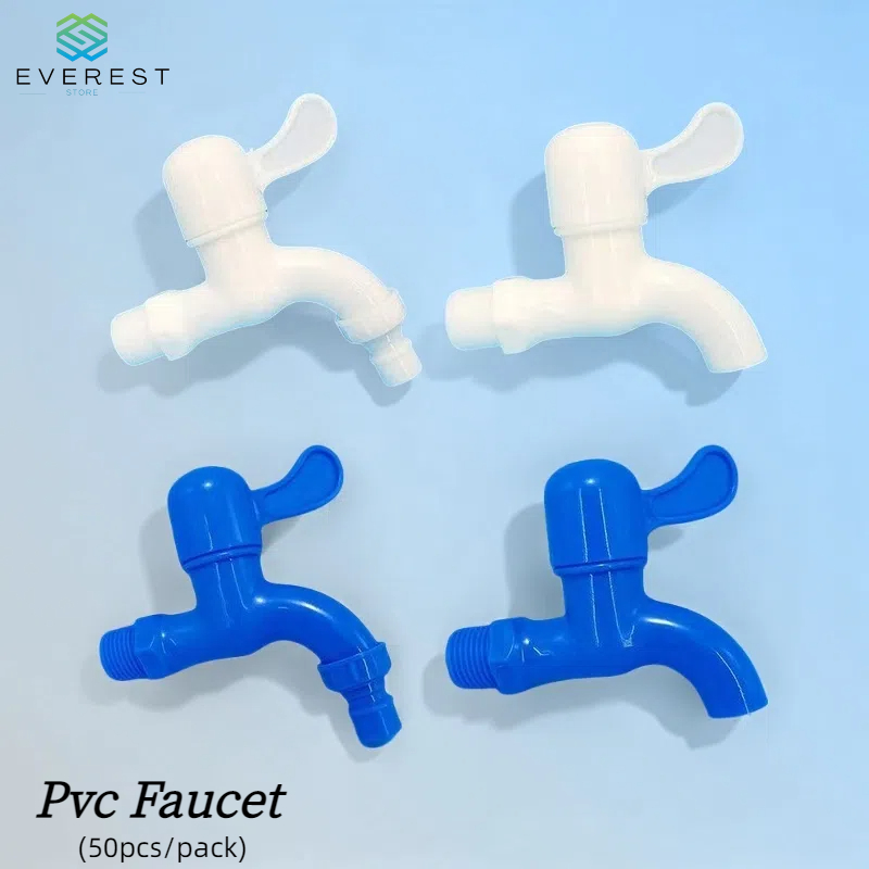 (Per Pack/50 pcs) PVC Faucet (Plain Bibb and w/ Hose Bibb) Plastic ...