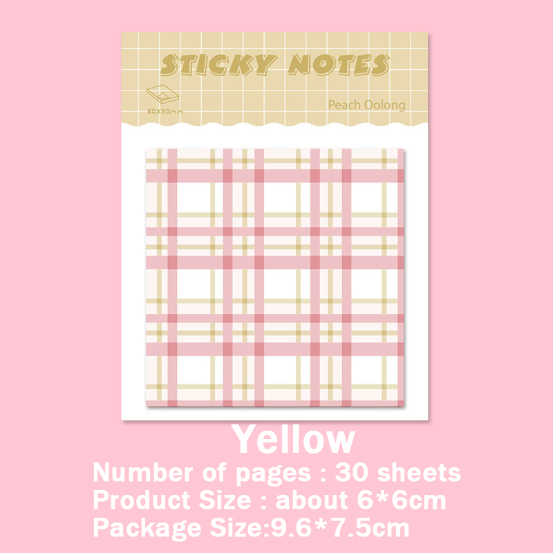 30 Sheets Creative Pastel Checkered Sticky Notes Grid Memo INS 30 ...