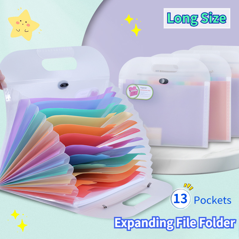 Long Expanding File Folder 13 Pockets File Classification Organ Bag ...