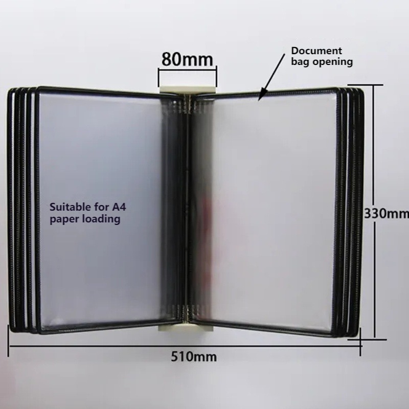 Wall-Mounted Flip-Leaf Information Rack A4 10Leaf Loose-Leaf Folder ...