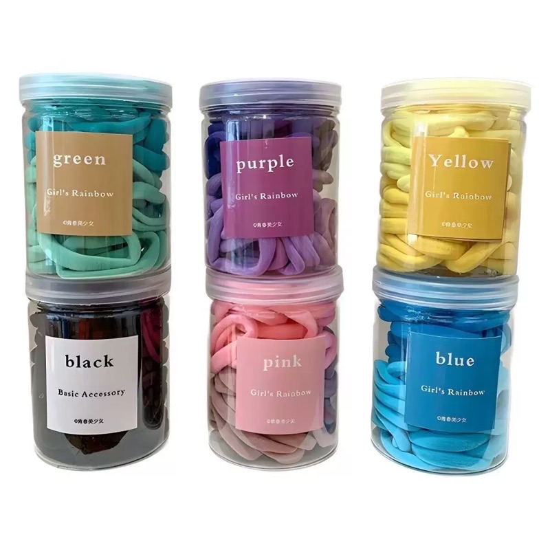 50 pieces in 1 box/pack of Adult Colorful Basic Elastic Hair Bands ...