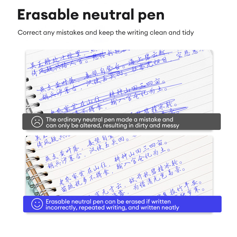 Deli 0.5mm Erasable Gel Pen Blue/Black Ink Magic Pen For Student School ...