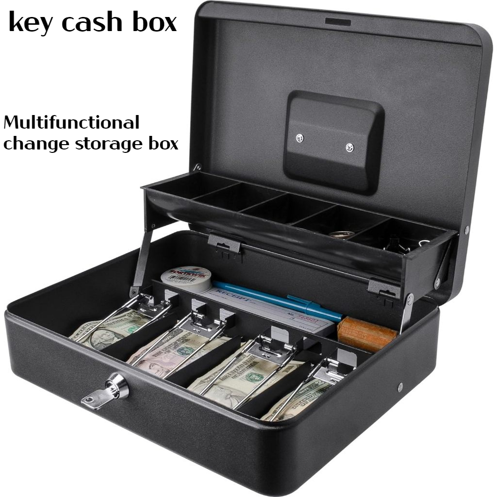 SAFE Cash Box With Lock Cash Box Money Organizer Cashier Cash Drawer ...